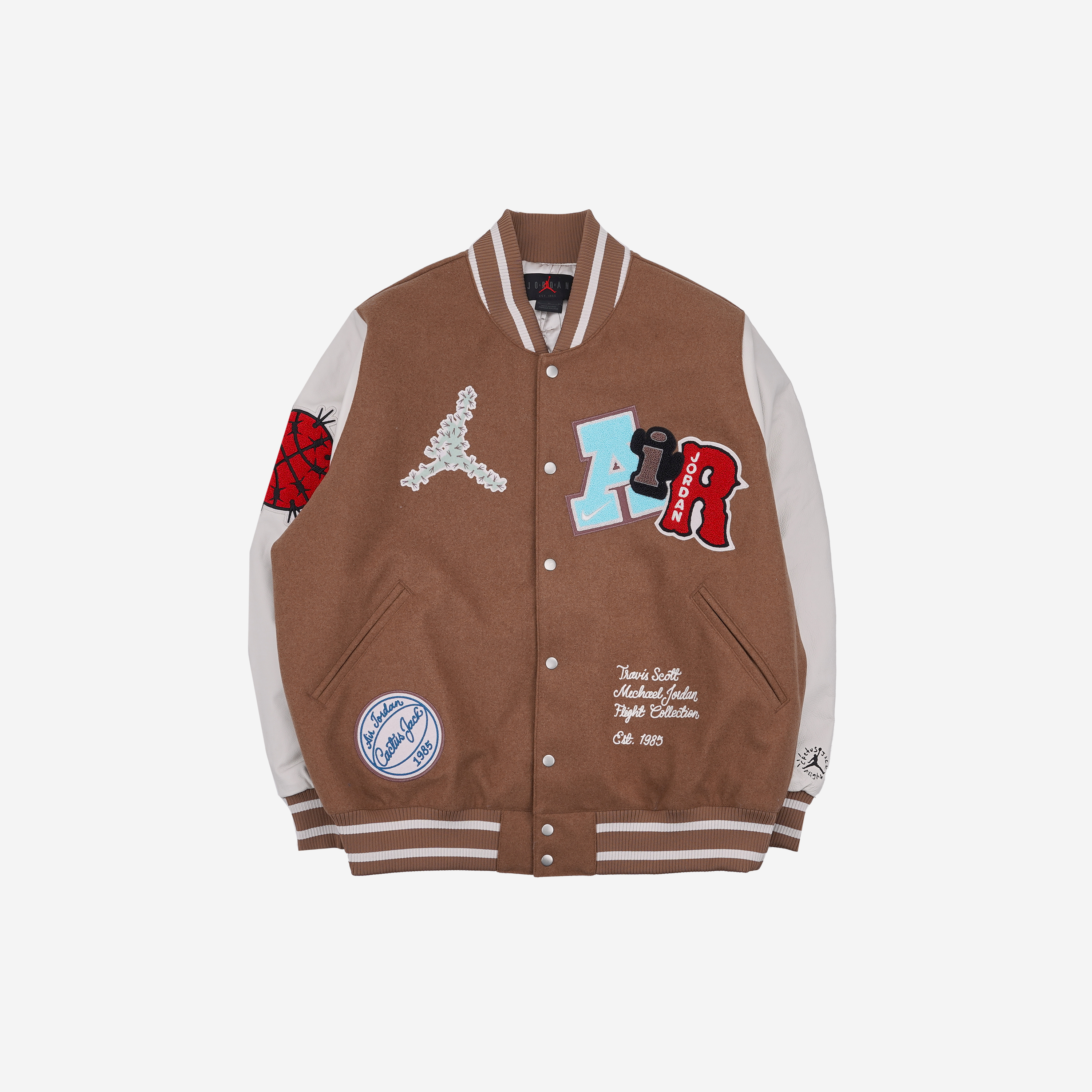 조던 x 트래비스 스캇 바시티 자켓 앤티크 브라운 - US/EU | KREAM