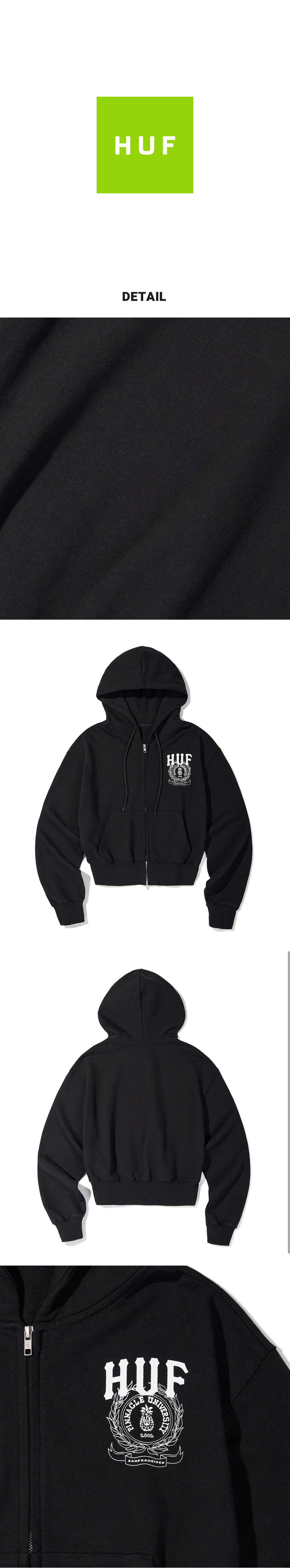 허프 X 레디 피나클 유니버시티 후드 집업 여성 블랙 | HUF | KREAM