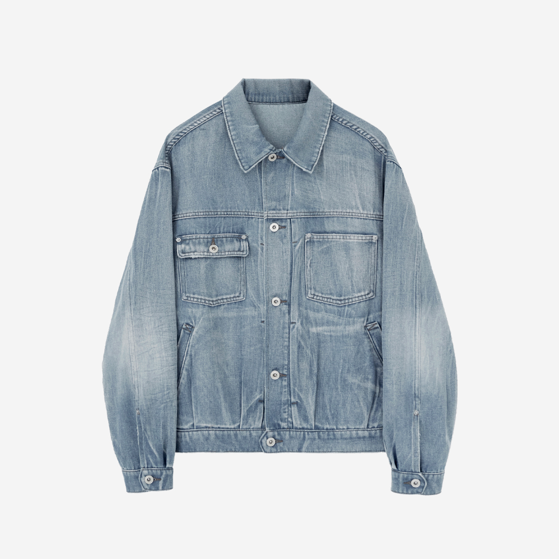 폴리테루 데님 트러커 자켓 워시드 블루 | Polyteru | KREAM