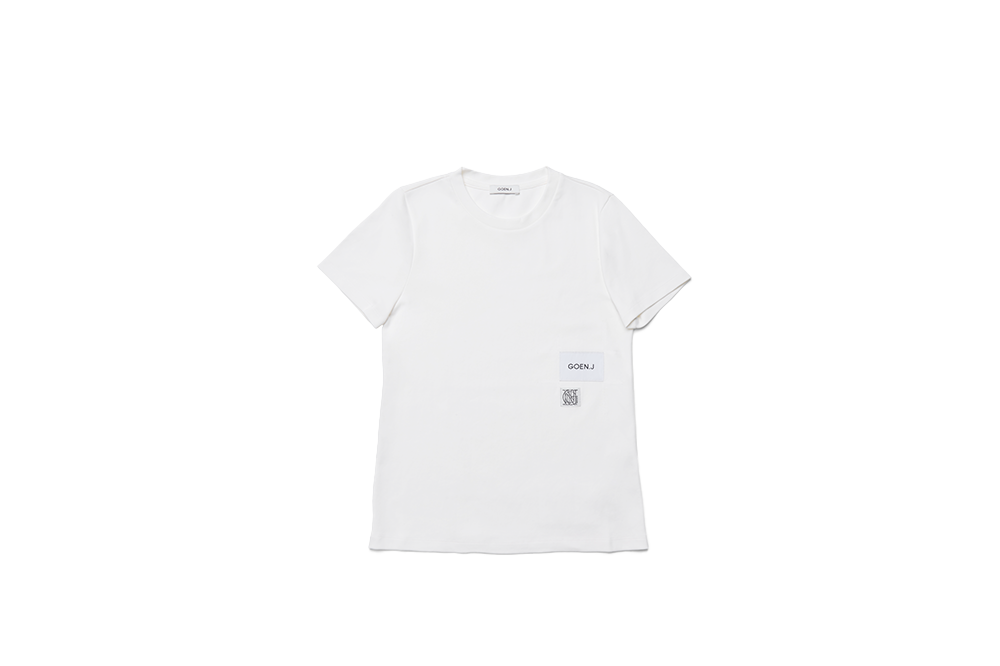 고엔제이 로고 패치 코튼 저지 탑 화이트 | GOEN.J | KREAM