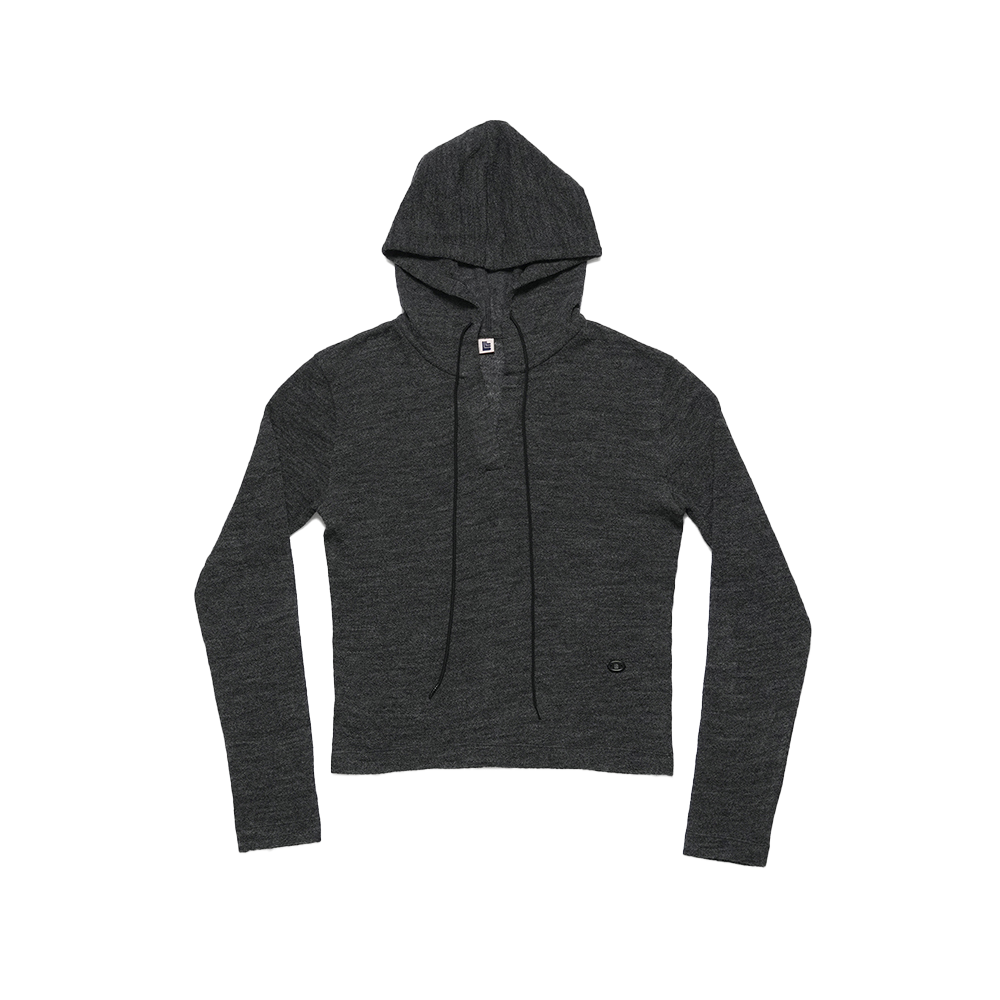 엘엘엘 디자인 스튜디오 울 모스 크레이프 후디 챠콜 그레이 | LLLDESIGNSTUDIO | KREAM