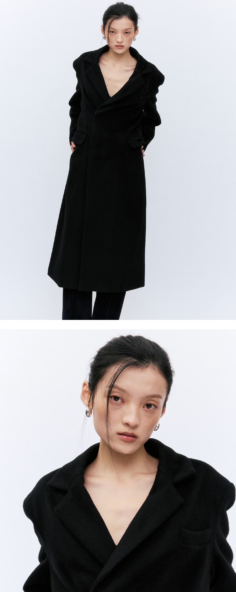 유지 버진 울 코트 블랙 | YUJI | KREAM