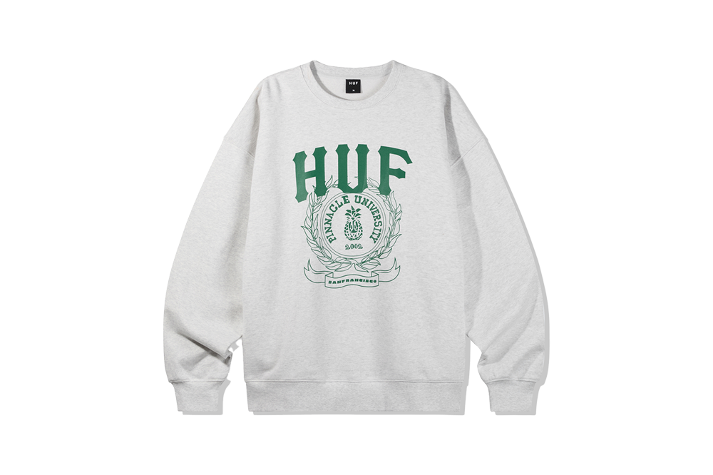 허프 X 레디 피나클 유니버시티 크루넥 화이트 멜란지 | HUF | KREAM