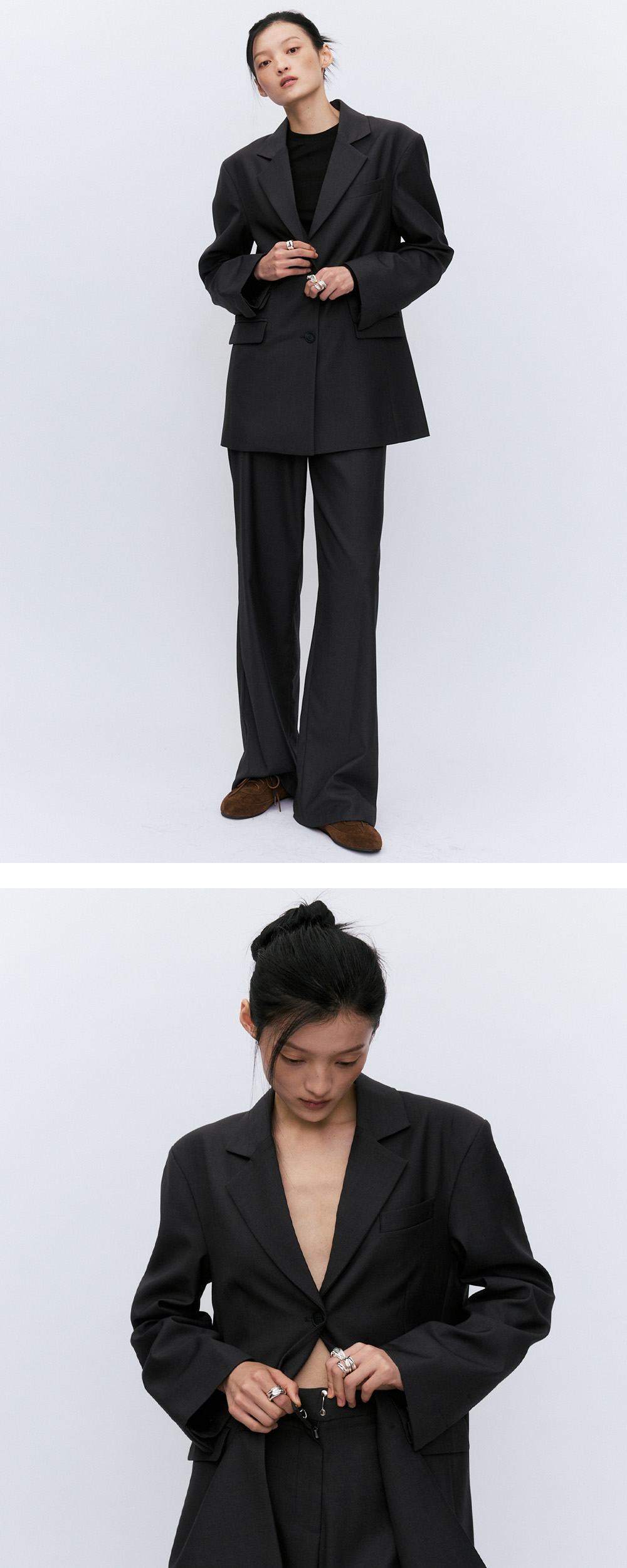 유지 테일러드 셋업 팬츠 그레이 | YUJI | KREAM