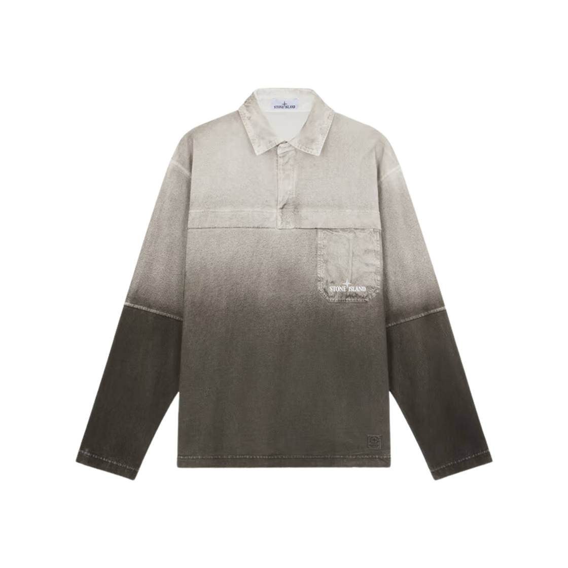 스톤 아일랜드 214T2 코튼 저지 옥사이드 스프레이 롱슬리브 폴로 셔츠 리드 그레이 - 24FW | Stone Island | KREAM