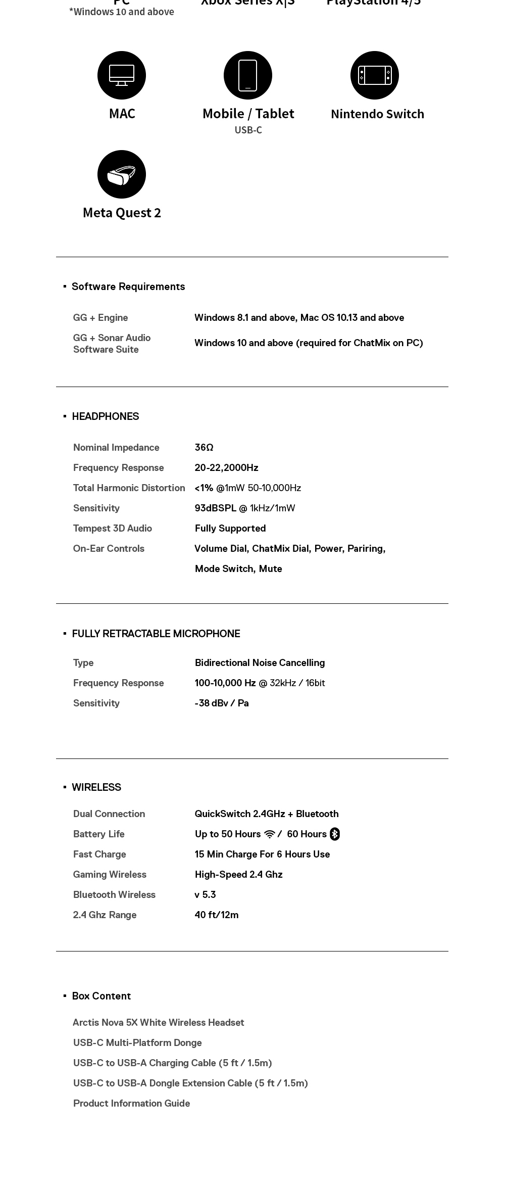 스틸시리즈 아크틱스 노바 5X 무선 게이밍 헤드셋 화이트 | Steelseries | KREAM