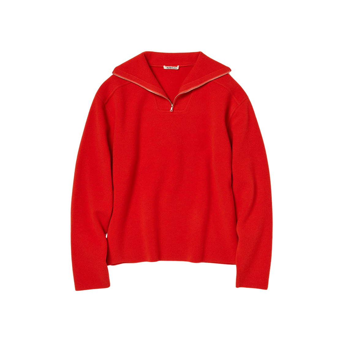 (W) 오라리 헤비 밀라노 립 니트 집 터틀 레드 | Auralee | KREAM