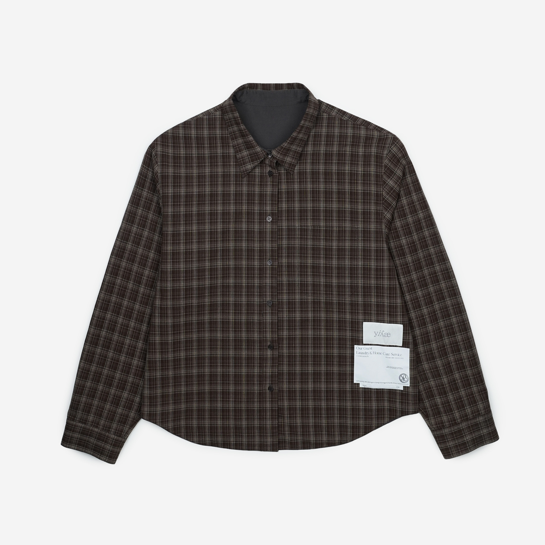 이예 리버시블 셔츠 브라운 차콜 | YIYAE | KREAM