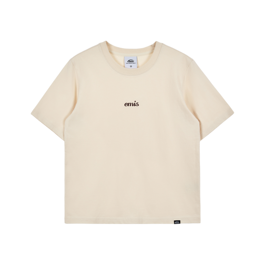 (W) 이미스 엠보싱 로고 티셔츠 크림 | Emis | KREAM