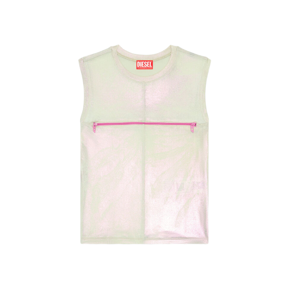 (W) 디젤 메탈릭 탱크탑 체스트 슬릿 그린 | Diesel | KREAM