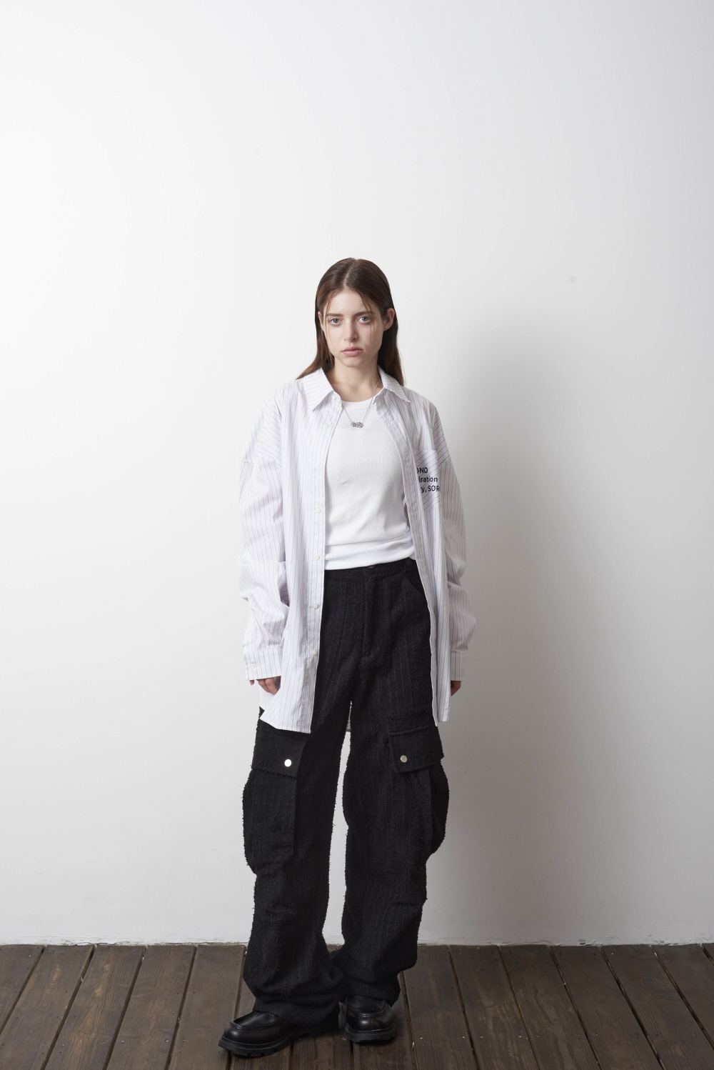 호노 리포트 자카드 카고 팬츠 데미지드 블랙 | Hono Report | KREAM