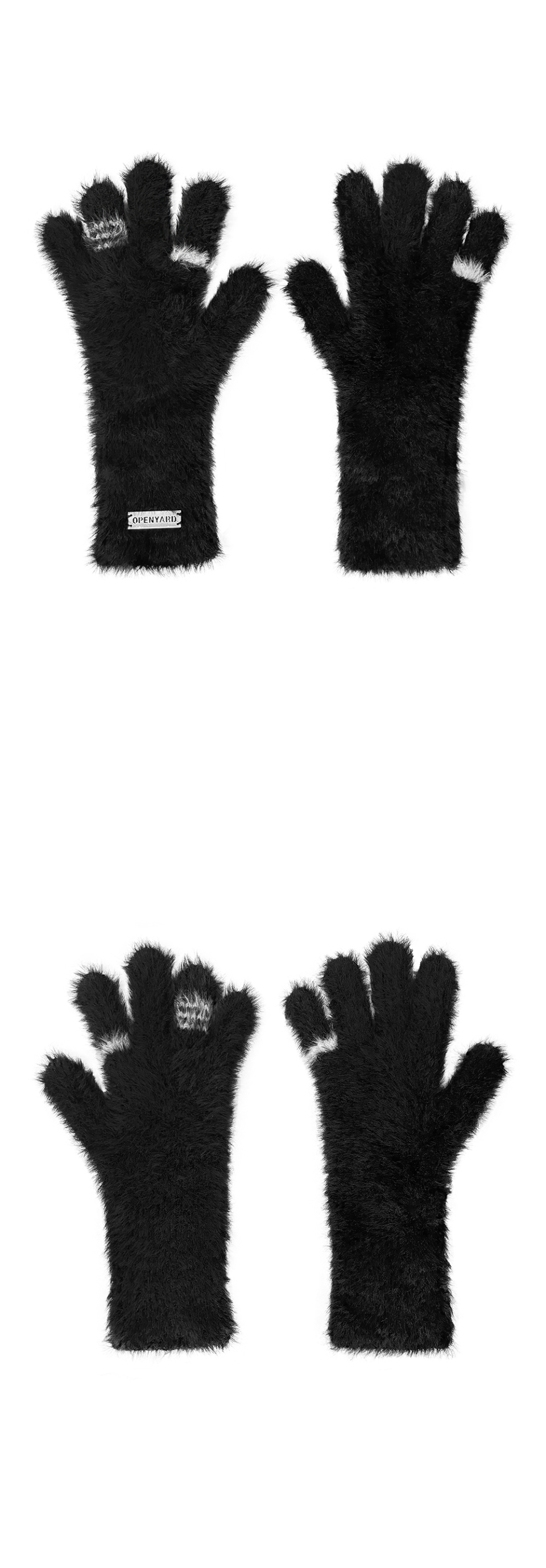 오와이 헤어리 링 니트 글러브 블랙 | OY | KREAM