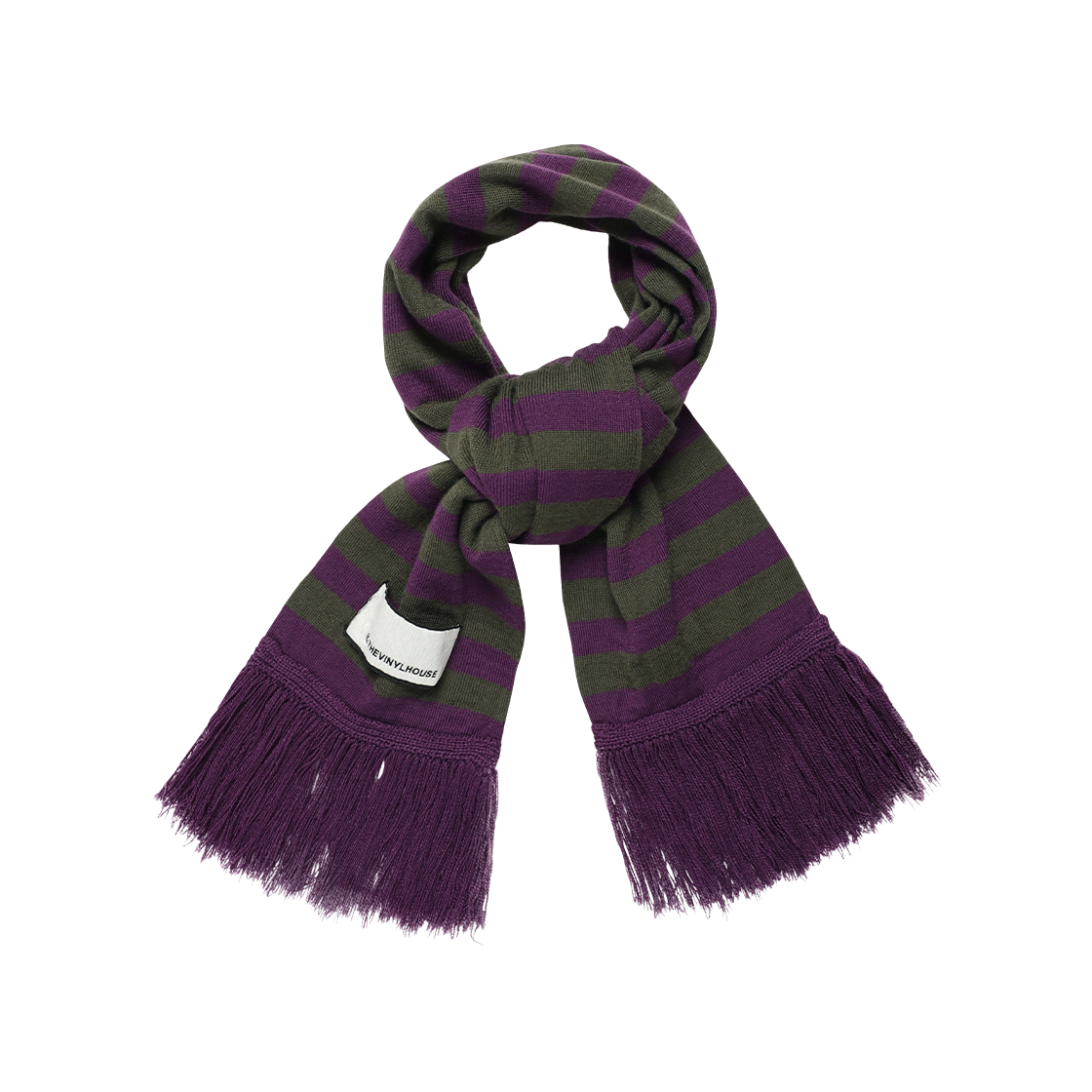 더바이닐하우스 스트라이프 머플러 카키 | Thevinylhouse | KREAM