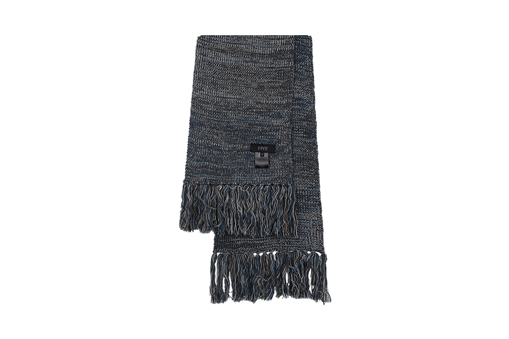 하이투 멀티 칼라 니트 롱 머플러 블루 | HYII | KREAM