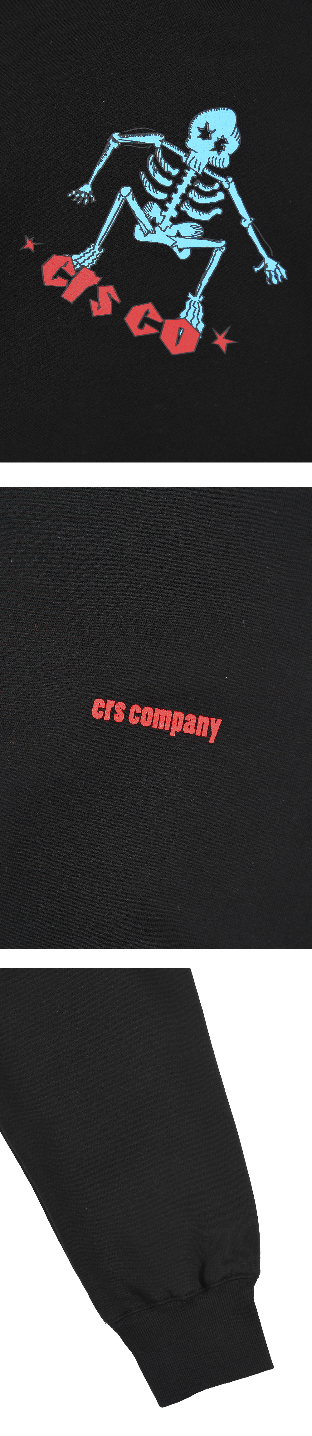 이알에스코 스컬 스케이터 후드 블랙 | ersco | KREAM