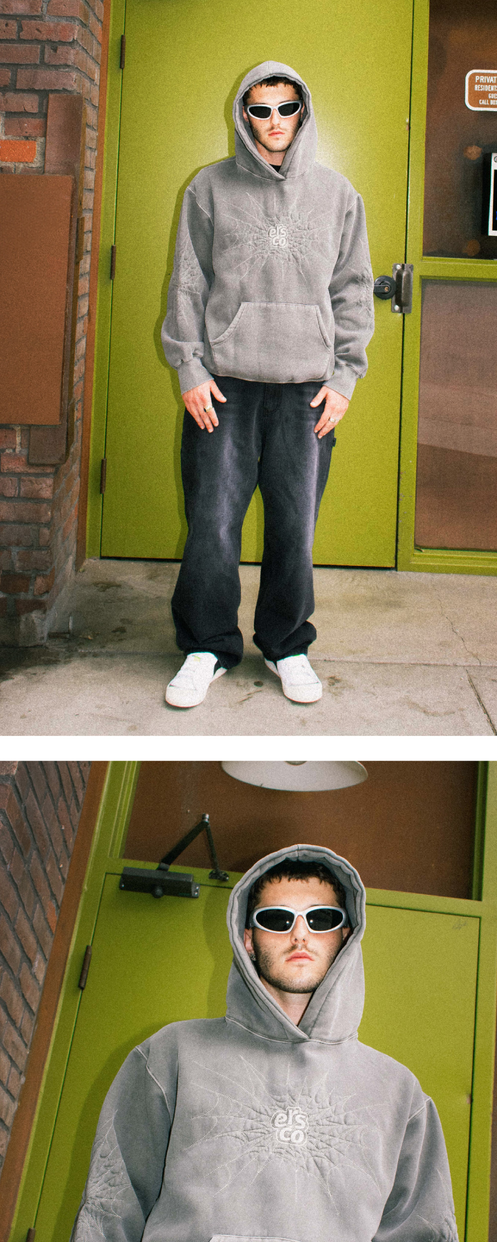 이알에스코 코브웹 후드 차콜 | ersco | KREAM