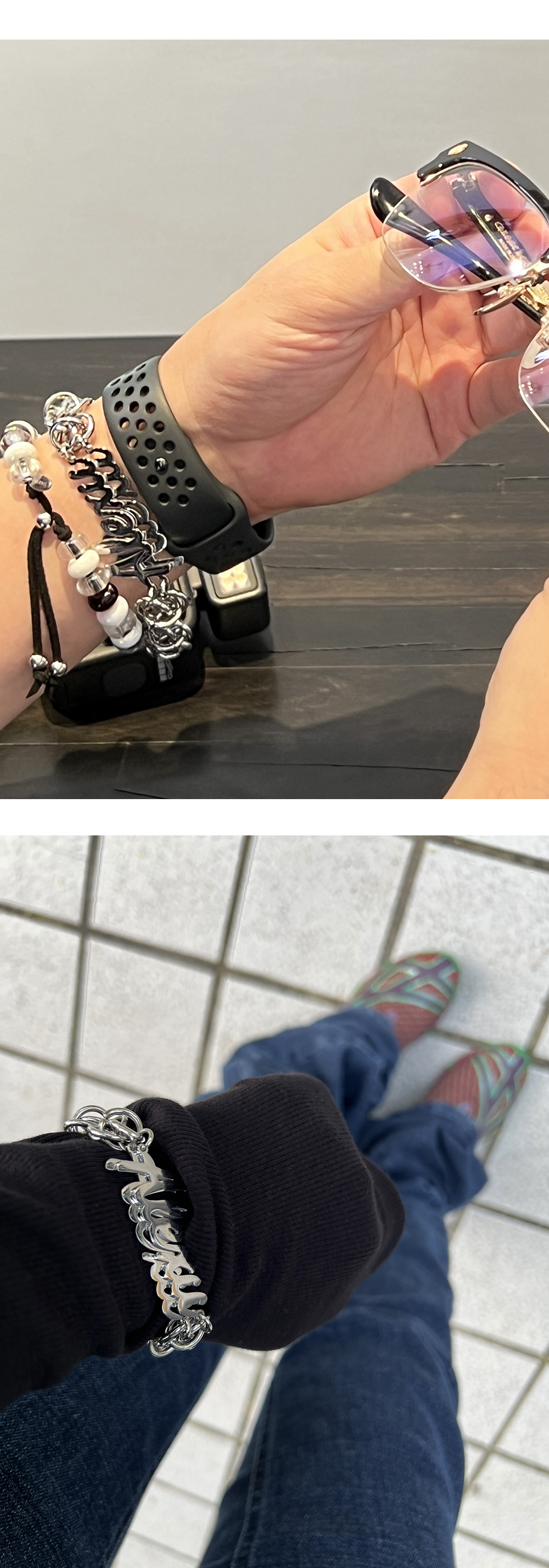 알렉시 더블 로고 브레이슬릿 | ALEXII | KREAM