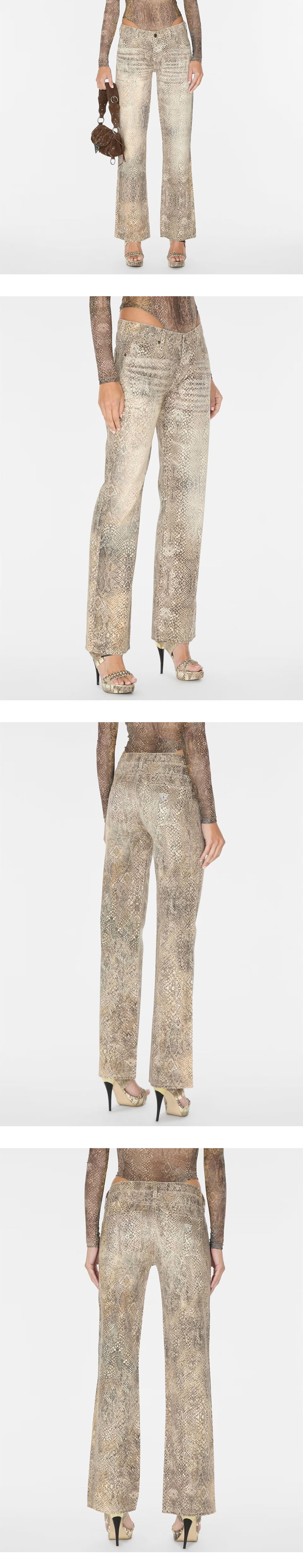 게스 USA 우먼 프린티드 스트레이트 팬츠 프린티드 메쉬 페티트 - 24FW | Guess USA | KREAM