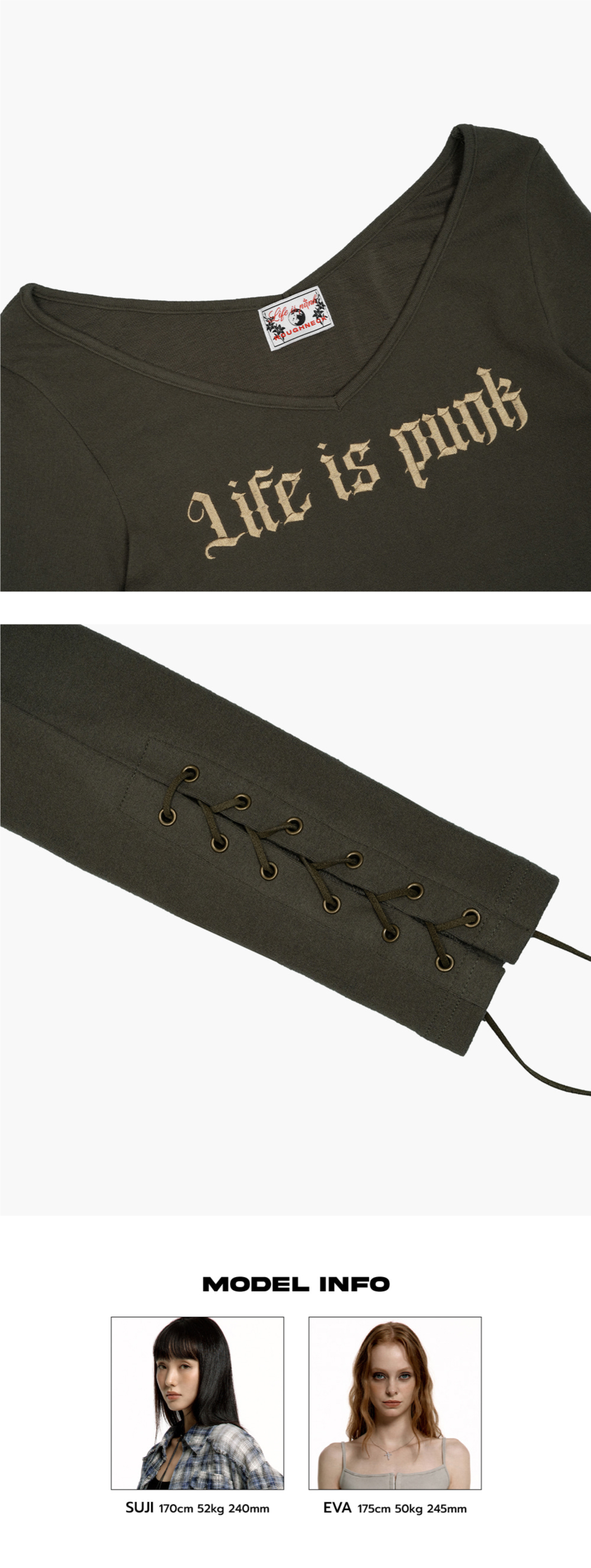 러프넥 브러시드 아일렛 슬리브 카키 | Roughneck | KREAM