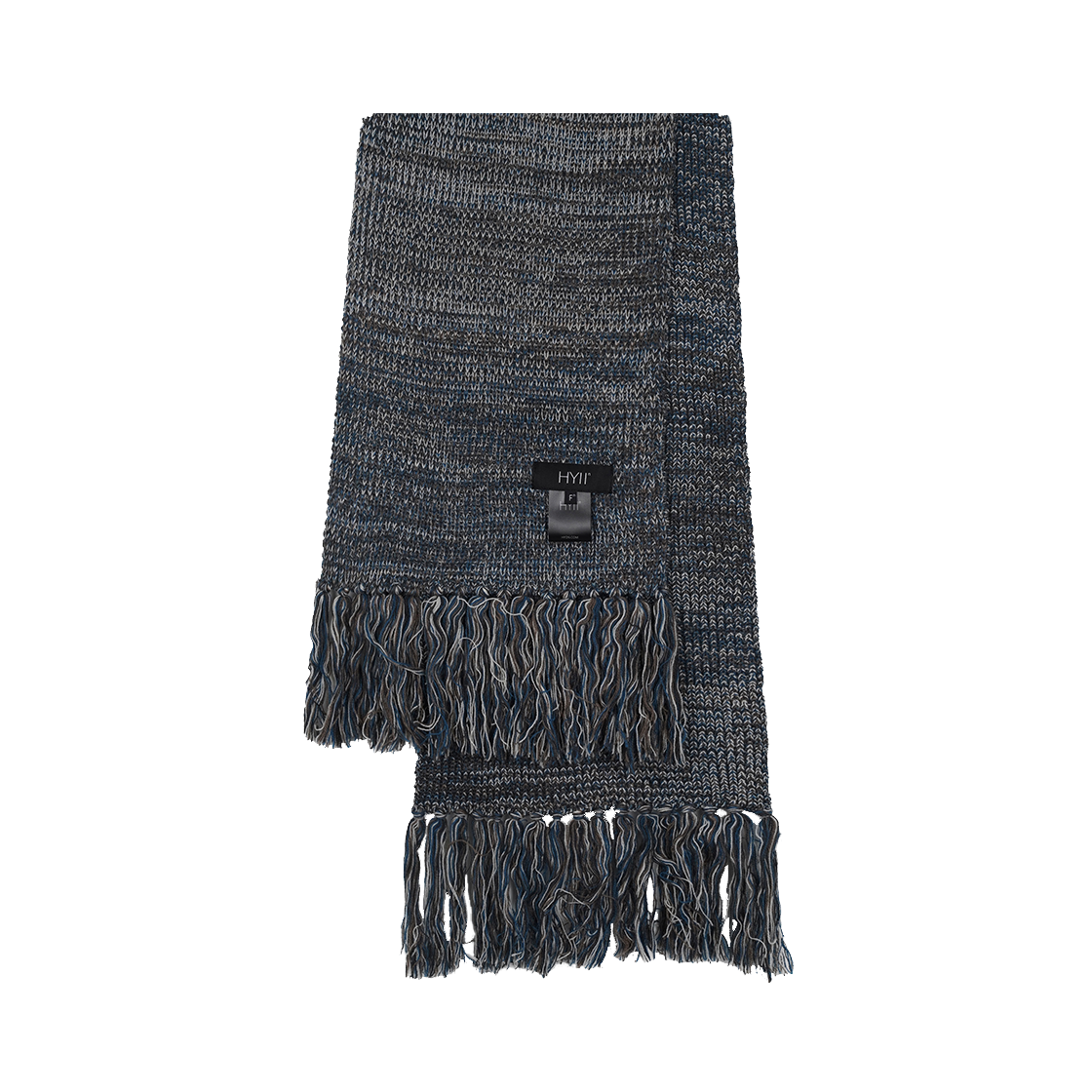 하이투 멀티 칼라 니트 롱 머플러 블루 | HYII | KREAM