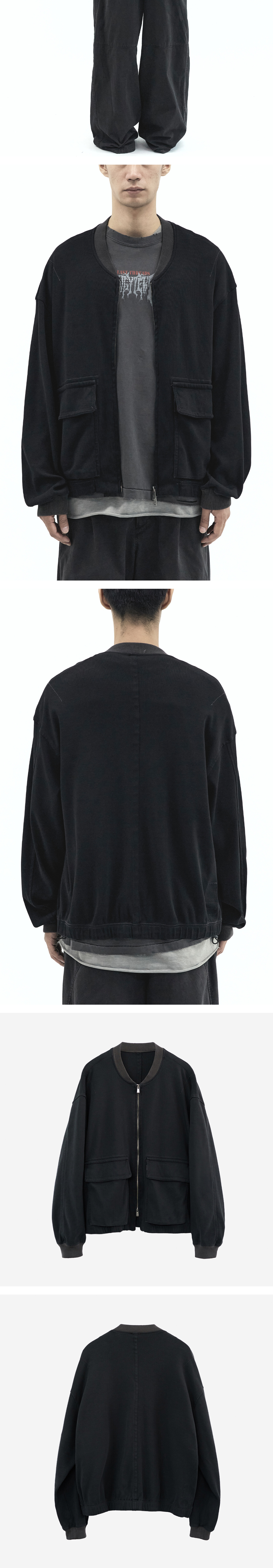 폴리테루 워시드 저지 자켓 블랙 | Polyteru | KREAM