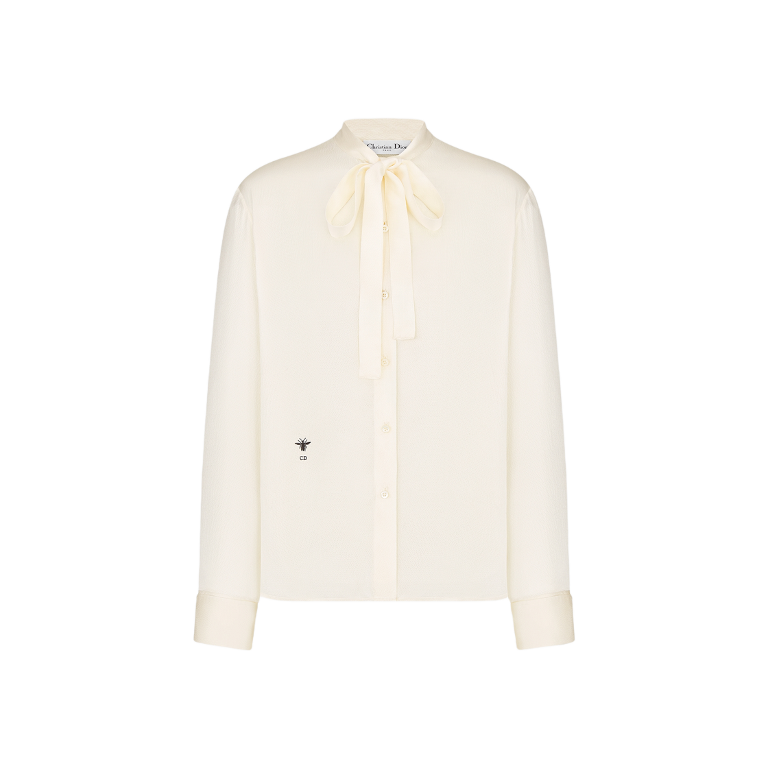 (W) 디올 그레인드 실크 애스콧 블라우스 에크루 | Dior | KREAM