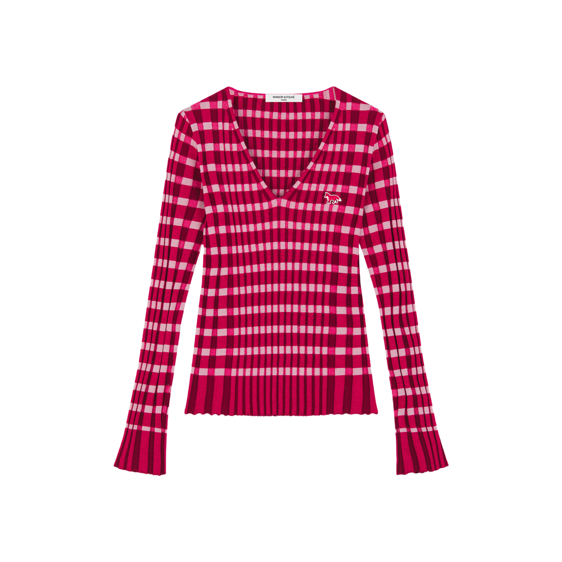 (W) 메종 키츠네 체크 립드 점퍼 윈터베리 검볼 | Maison Kitsune | KREAM