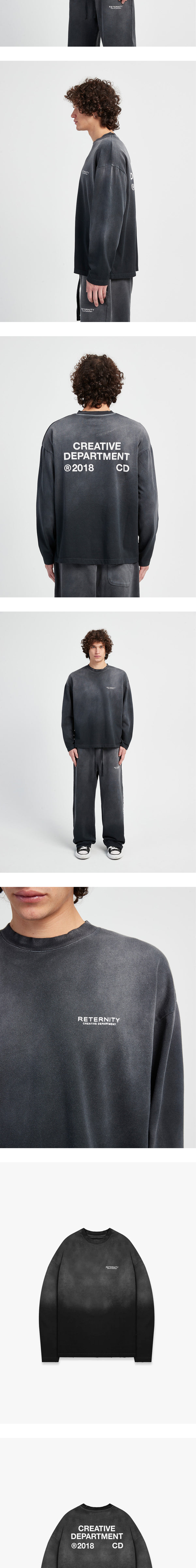 리터니티 롱슬리브 크리에이티브 디파트먼트 페이디드 블랙 - 24FW | Reternity | KREAM