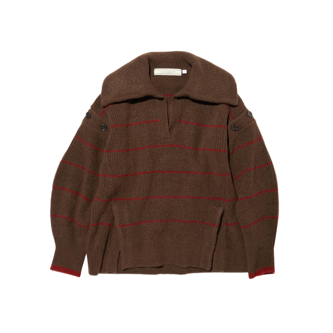 (W) GU x Rokh 보더 세일러 카라 스웨터 브라운 - JP | GU | KREAM