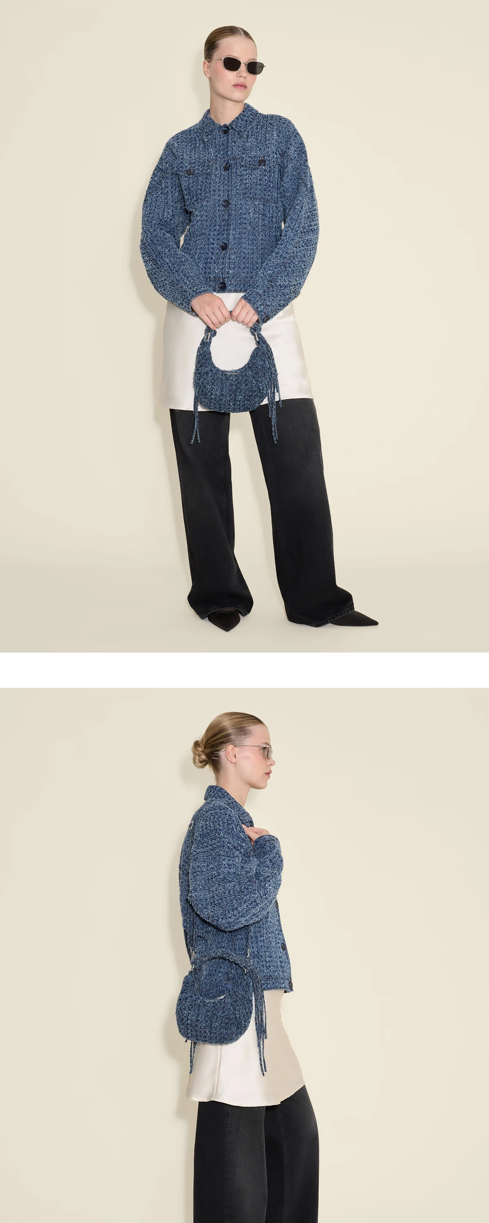 홀츠베일러 우먼 코쿤 데님 마이크로 백 블루 - 24FW | Holzweiler | KREAM