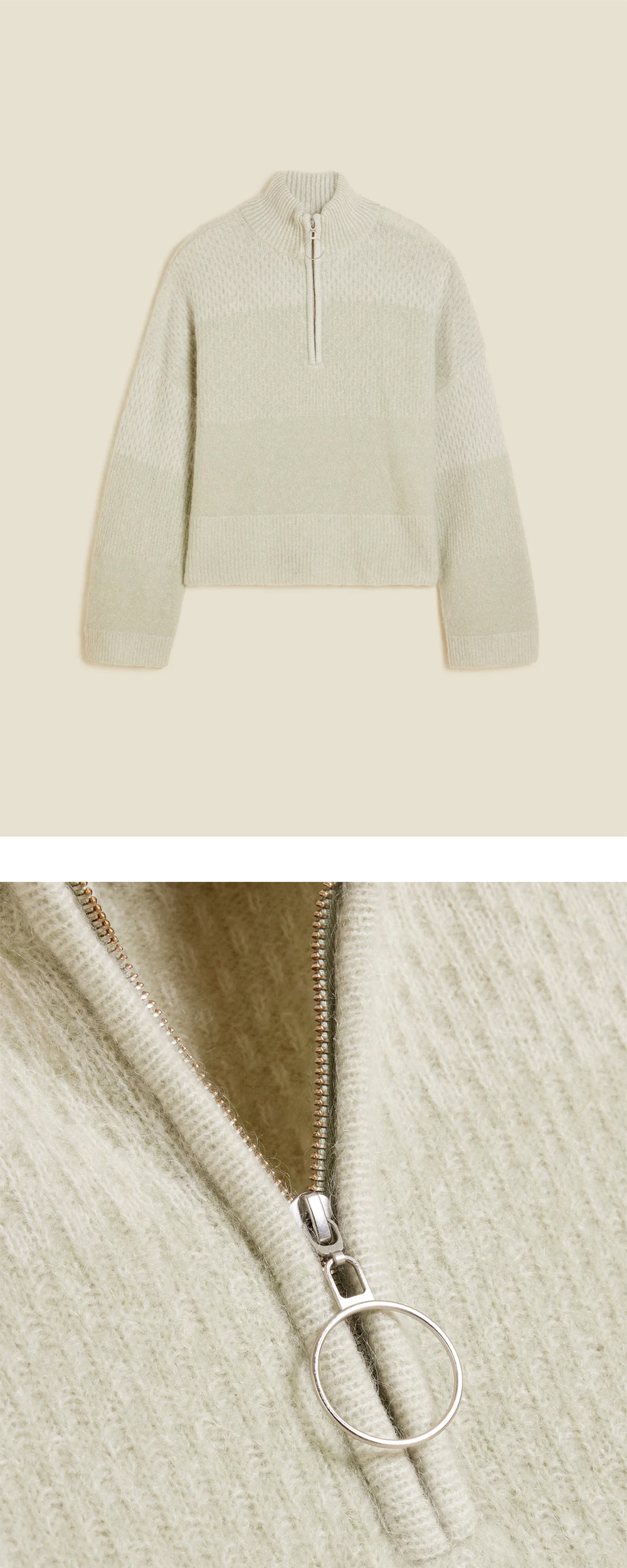 홀츠베일러 우먼 타인 하프 집 라이트 그린 믹스 - 24FW | Holzweiler | KREAM