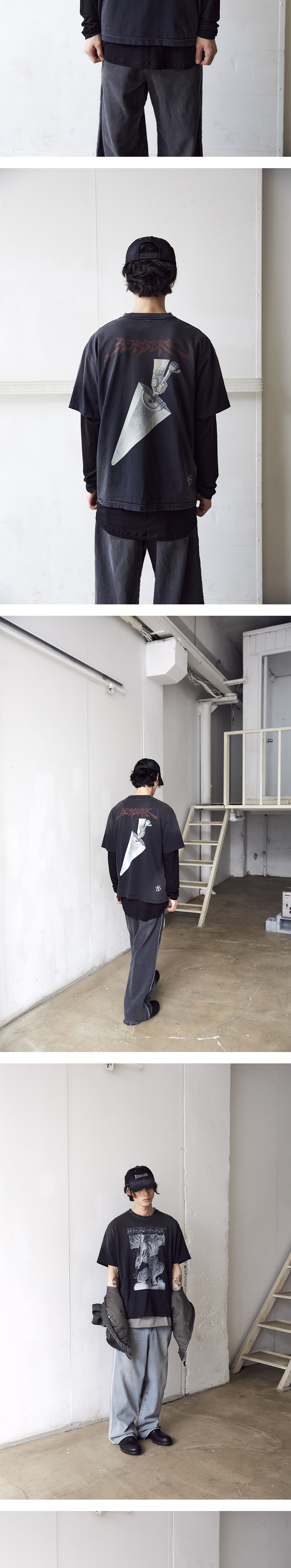 폴리테루 x 베르세르크 1/2 슬리브 003 '버서커' 블랙 - 24FW | Polyteru | KREAM