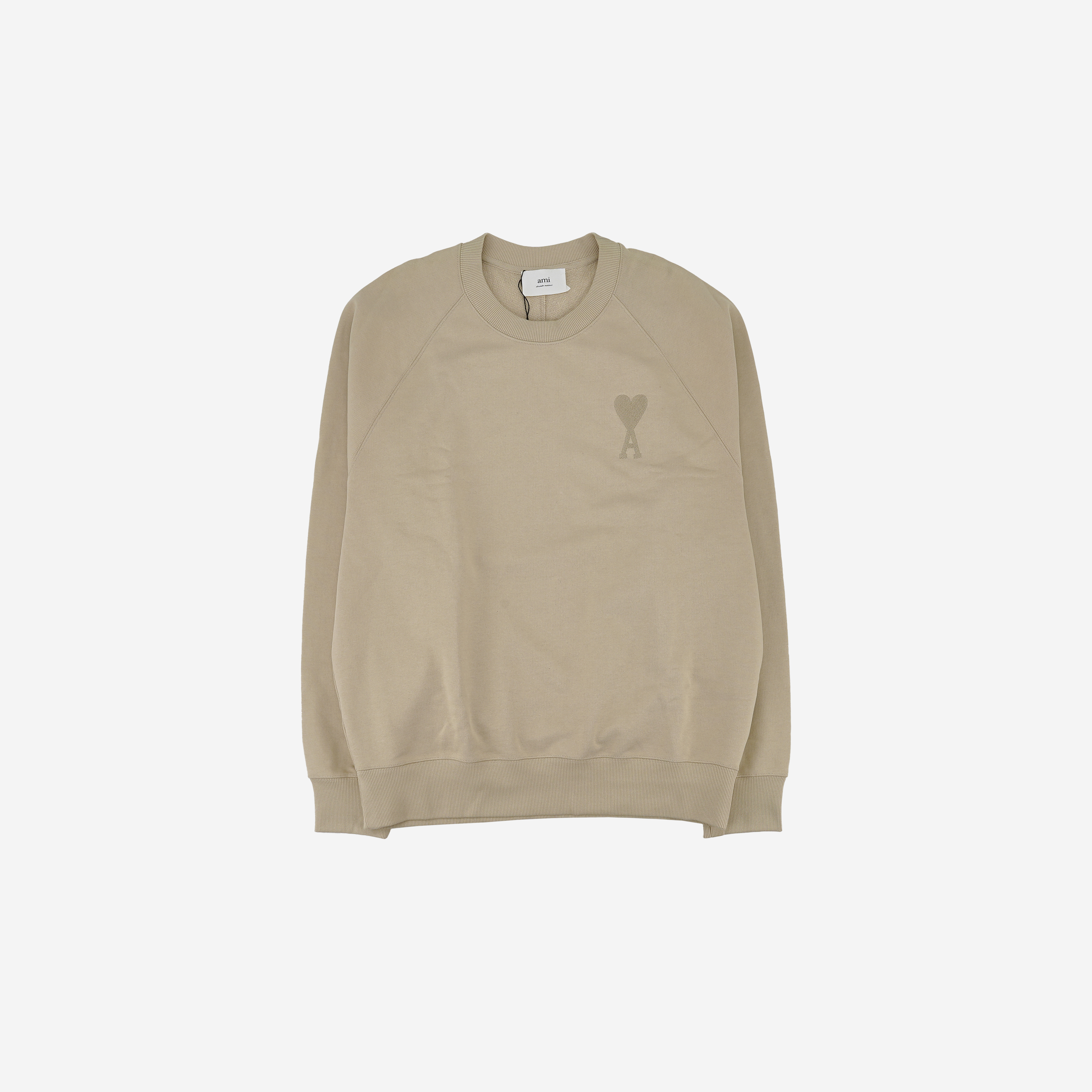 아미 톤온톤 하트 로고 스웨트셔츠 베이지 - 22SS | KREAM