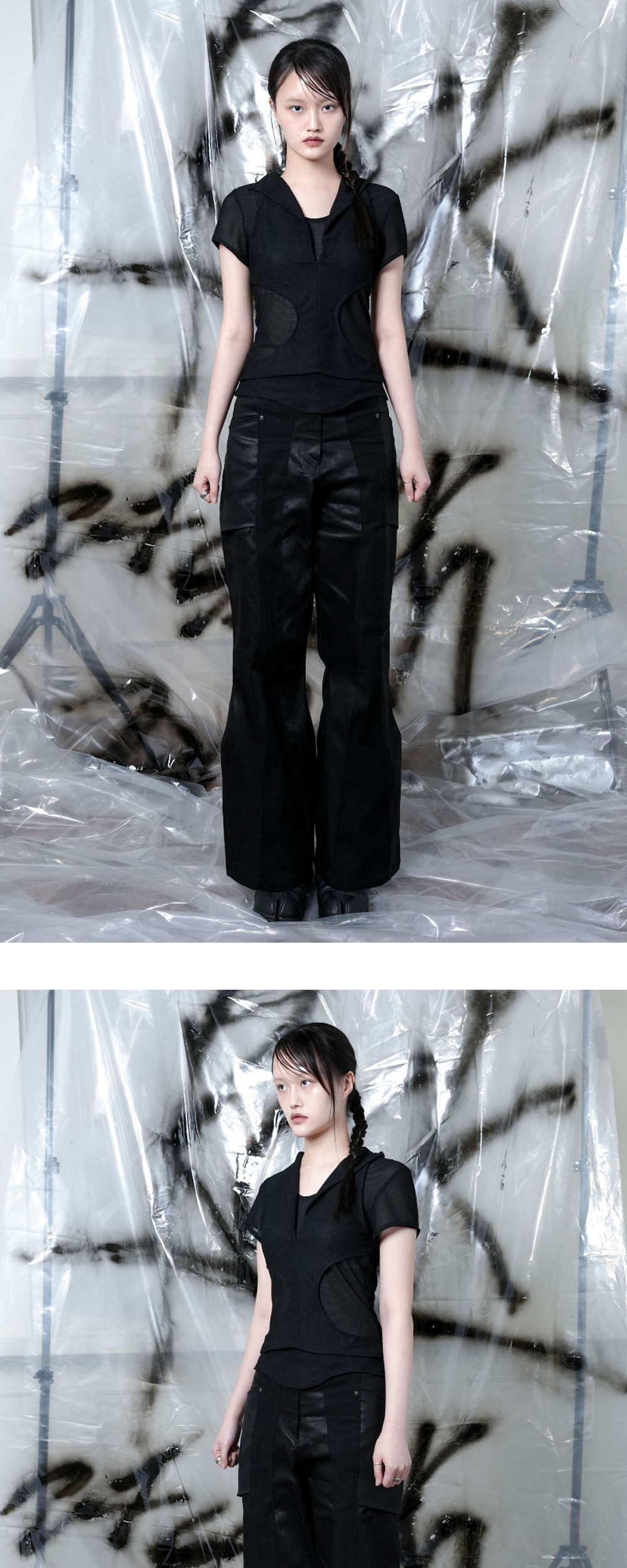 공일공사 레이어드 홀터 라인 하프 슬리브 | 0104 | KREAM