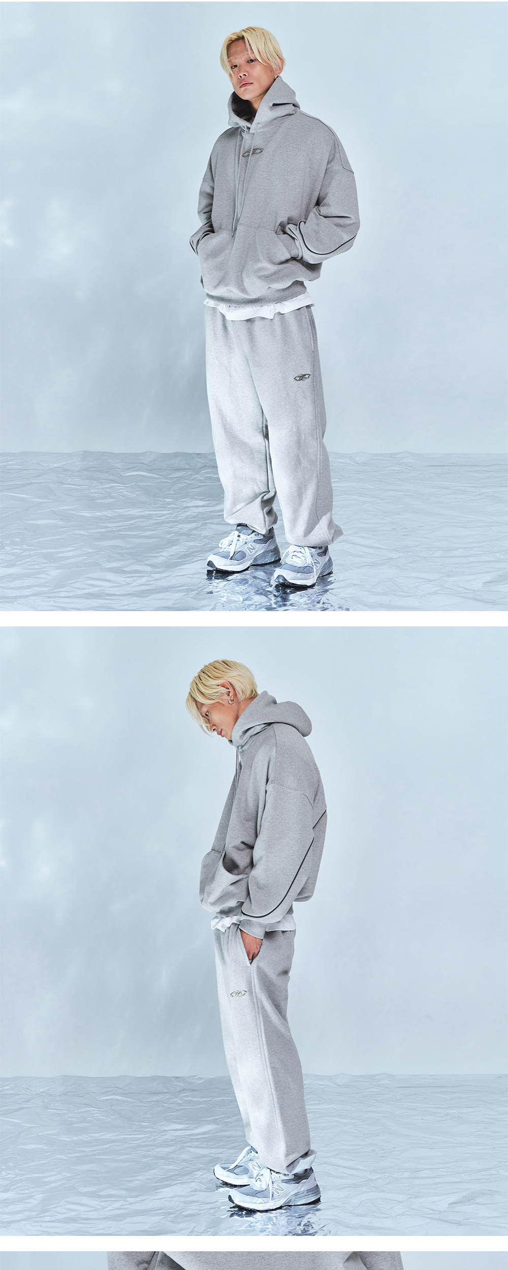 본투윈 크롬 B 조거 팬츠 멜란지 그레이 | BORN TO WIN | KREAM