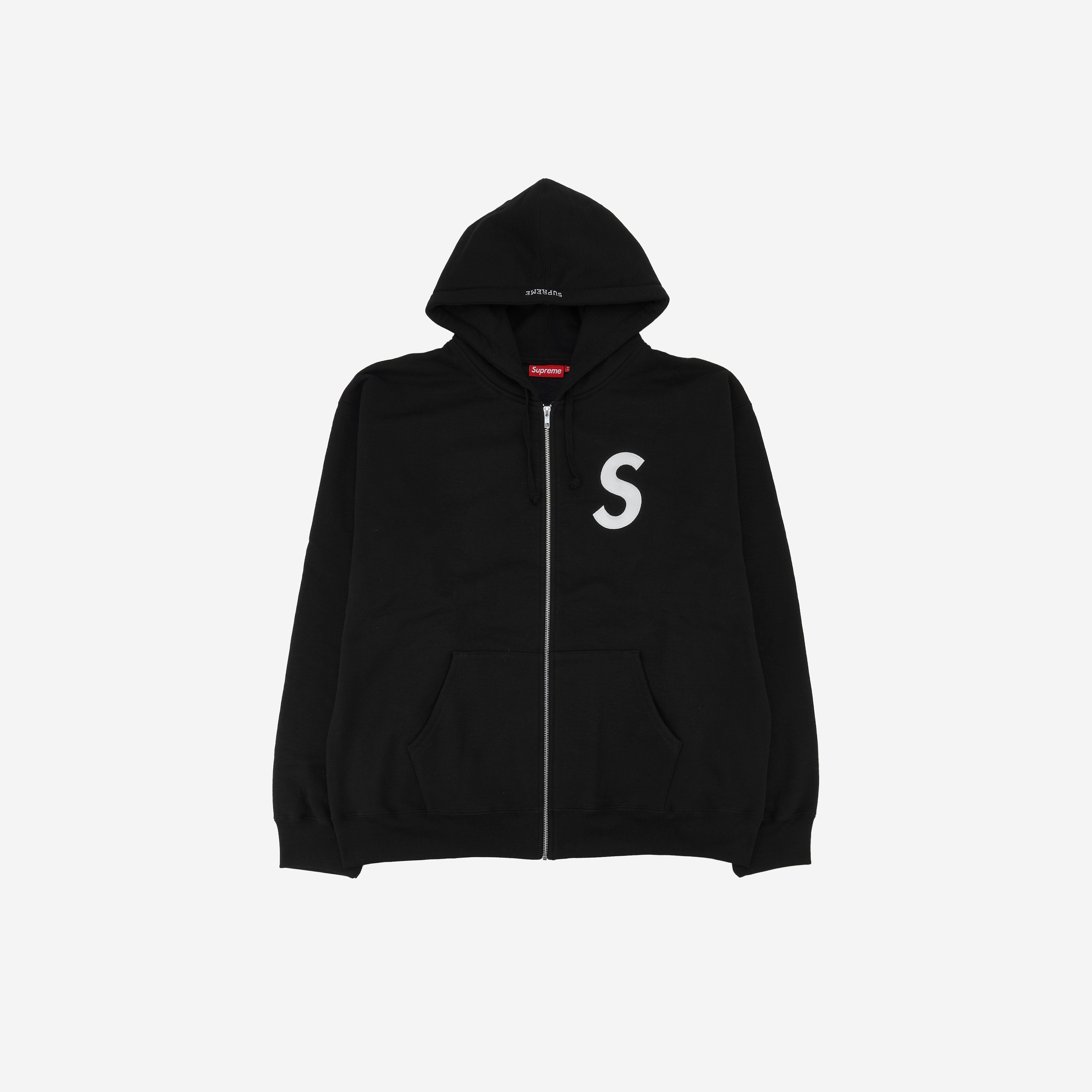 슈프림 S 로고 집업 후드 스웨트셔츠 블랙 - 24FW | KREAM