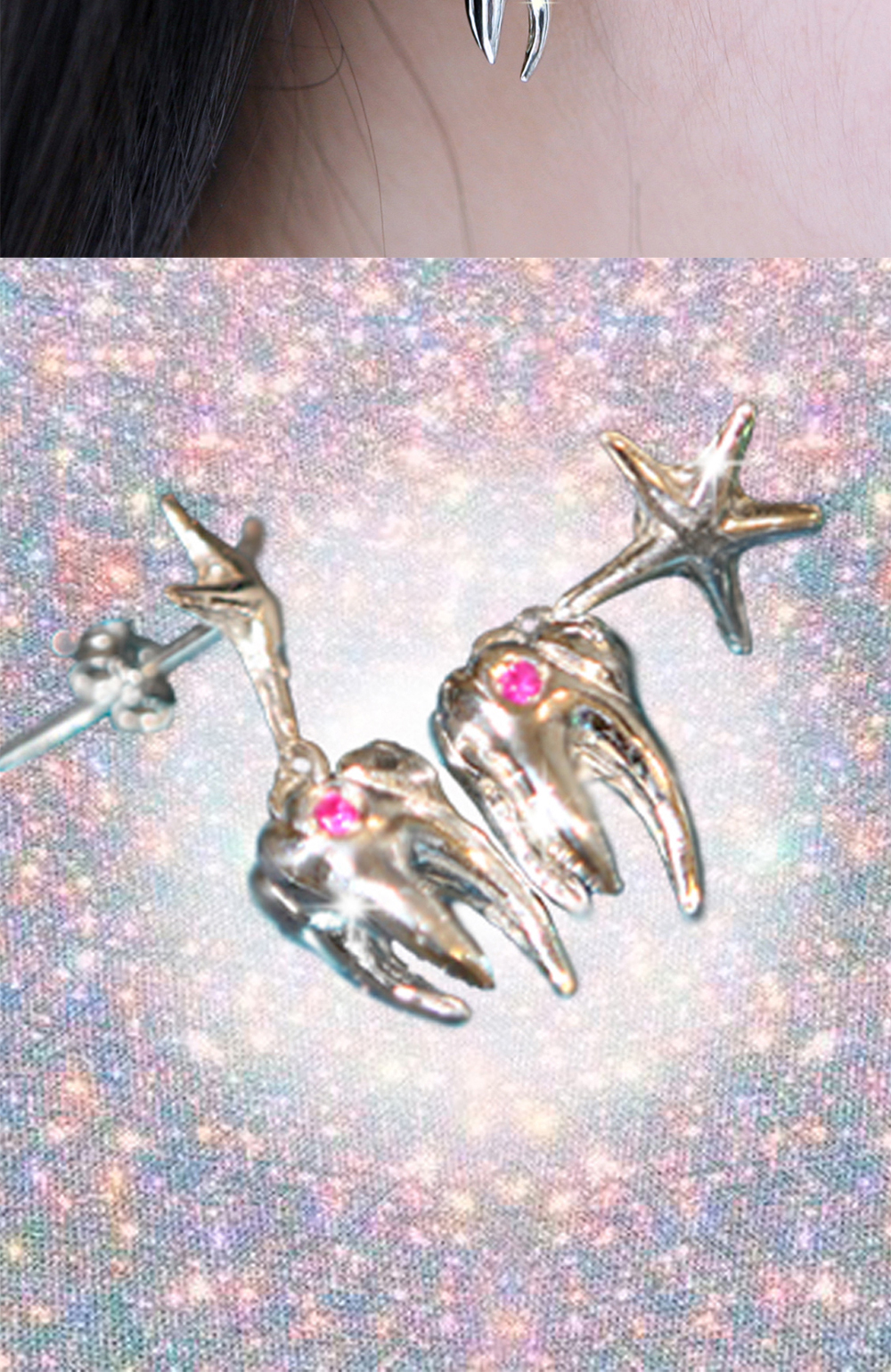 티스 스타리 투스젬 이어링 루비 | Teeth | KREAM