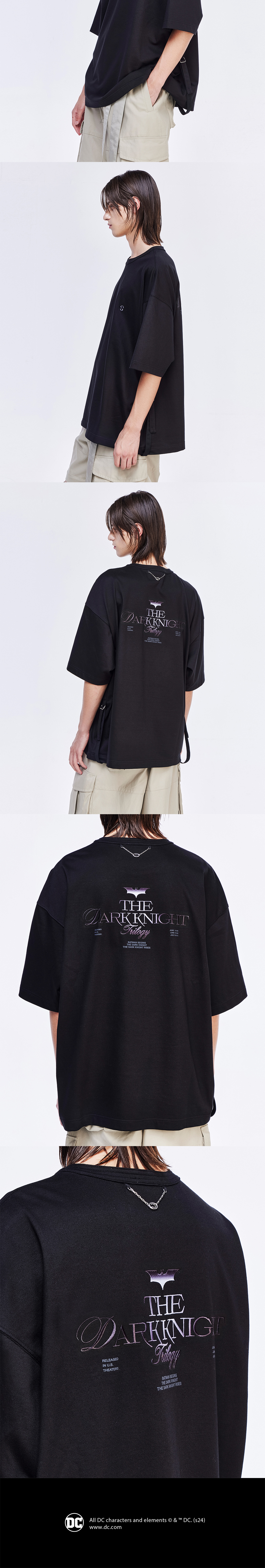 송지오옴므 DC컬렉션 다크 나이트 엠브로이드 티셔츠 블랙 | SONGZIO | KREAM