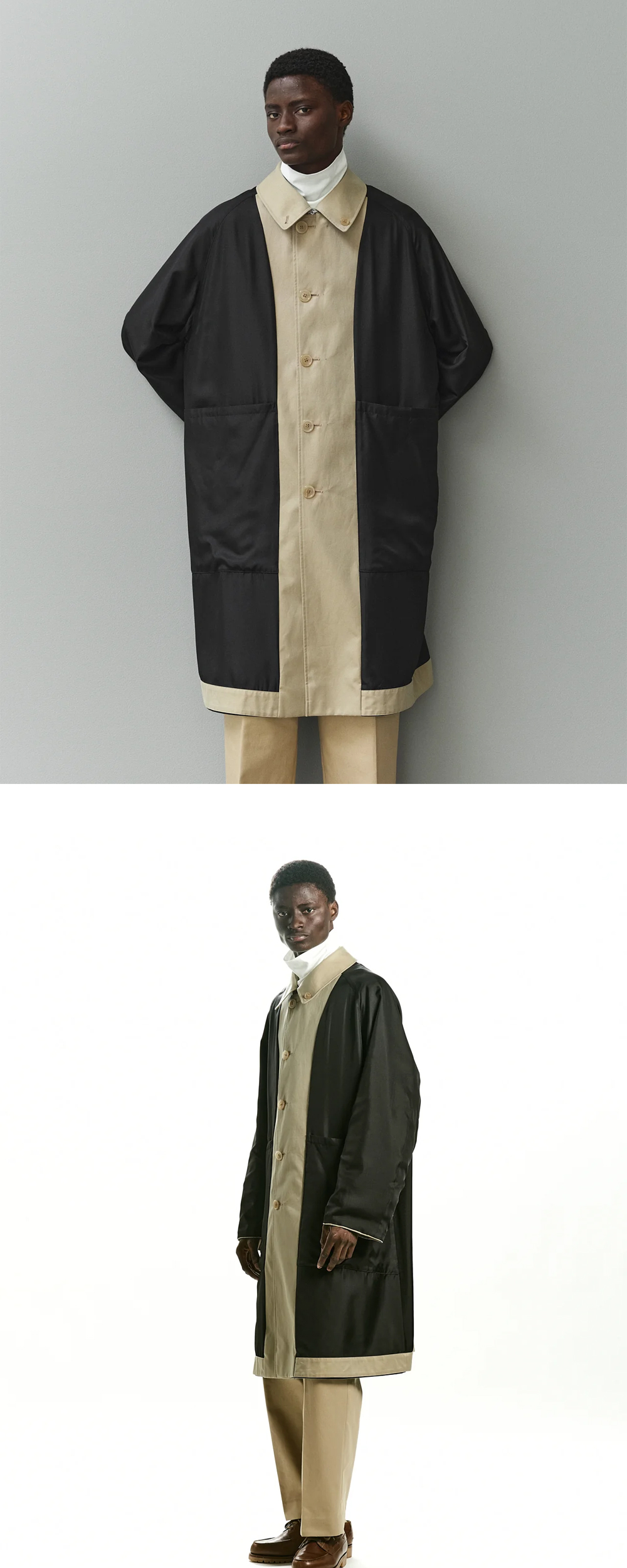 마카웨어 리버시블 싱글 트렌치 코트 카키 - 24FW | Markaware | KREAM