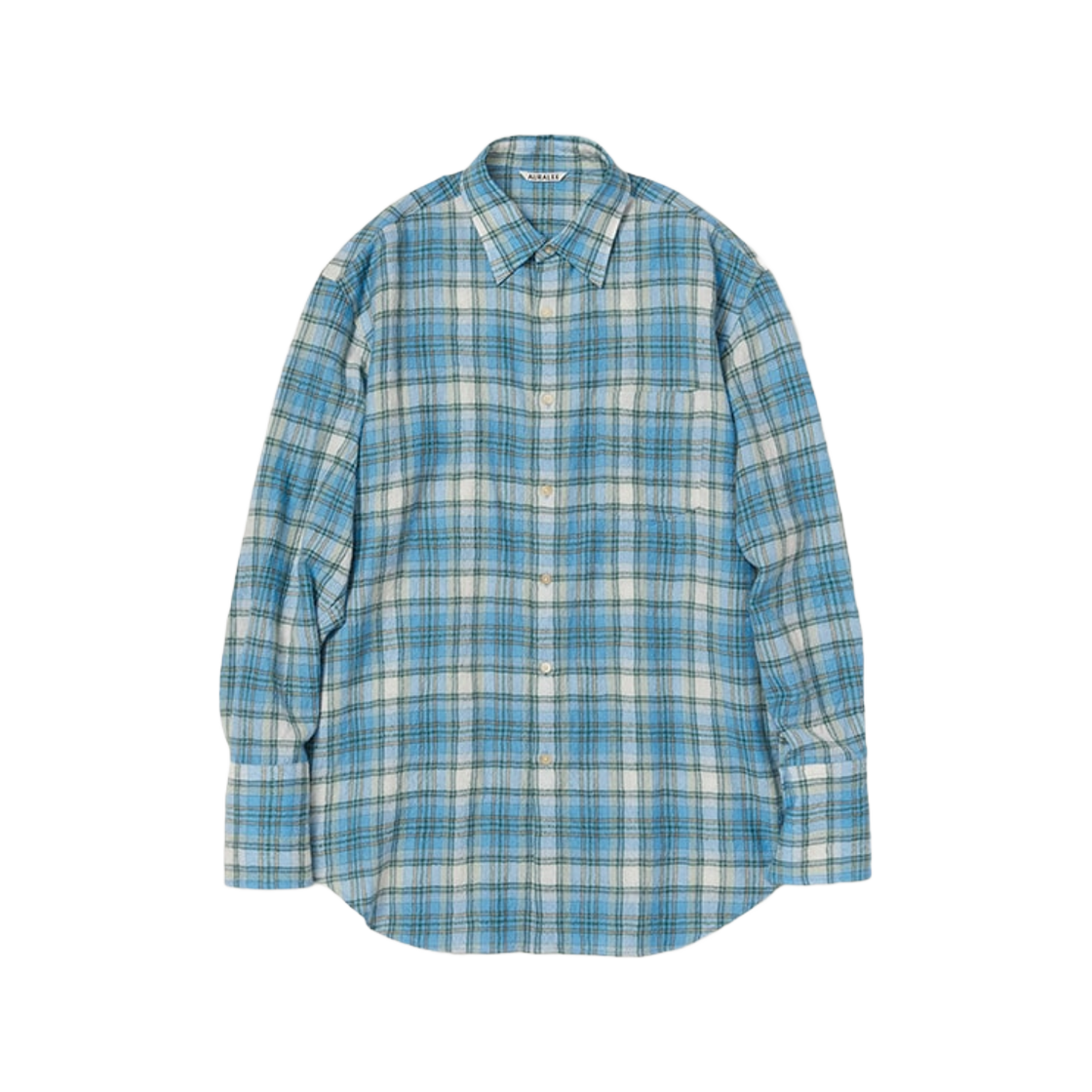 (W) 오라리 에어리 울 체크 셔츠 블루 체크 - 24AW | Auralee | KREAM