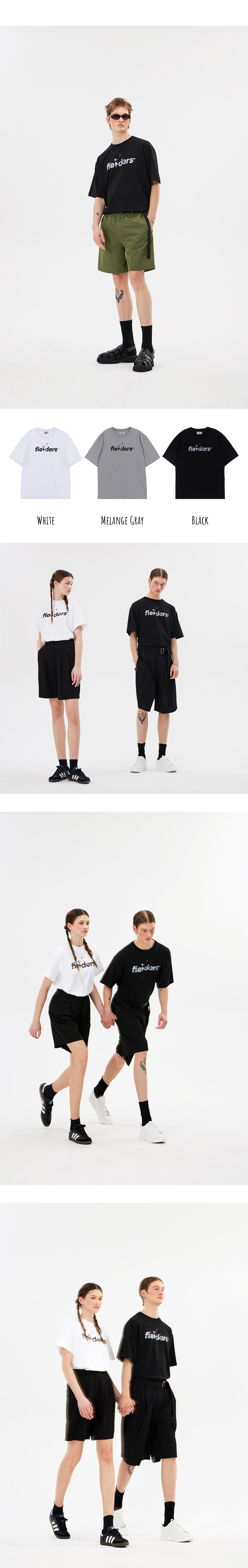 필더스 남성 벌룬 하트 스텐실 티 블랙 | Fielders | KREAM