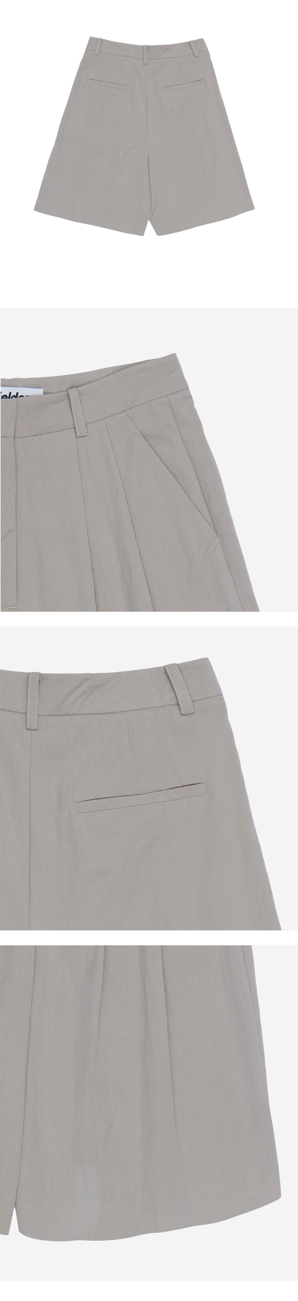 필더스 여성 핀턱 와이드 하프 팬츠 베이지 | Fielders | KREAM