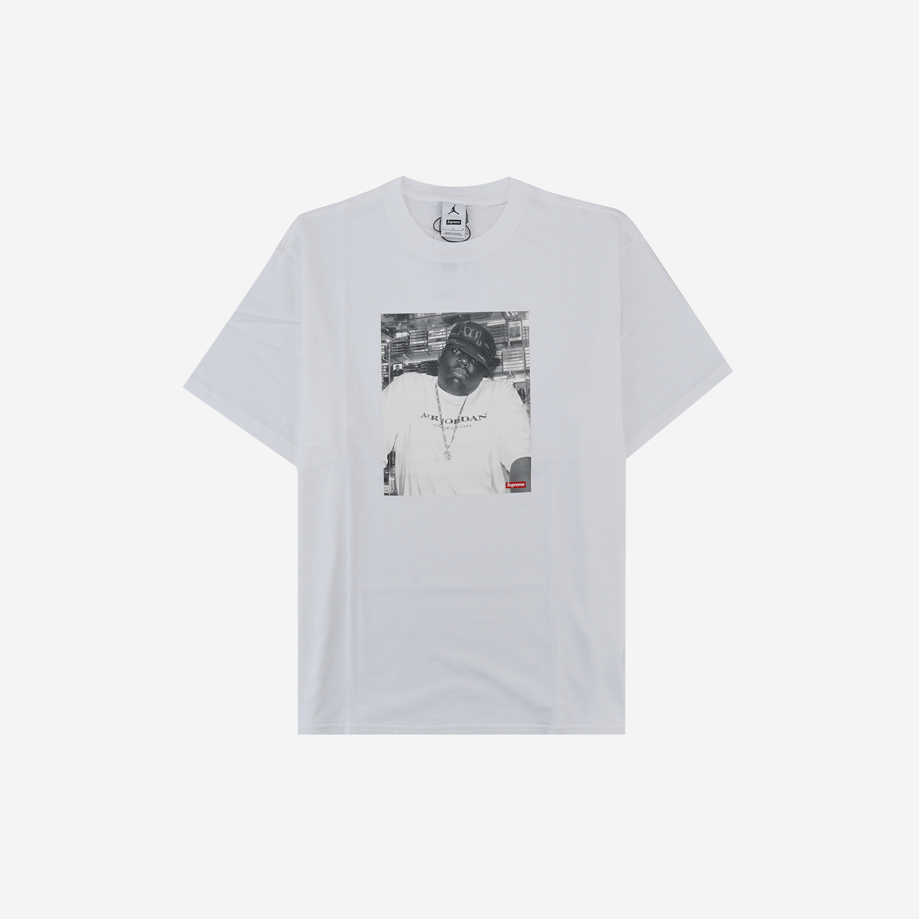 슈프림 x 조던 비기 숏슬리브 탑 화이트 - 24FW | KREAM