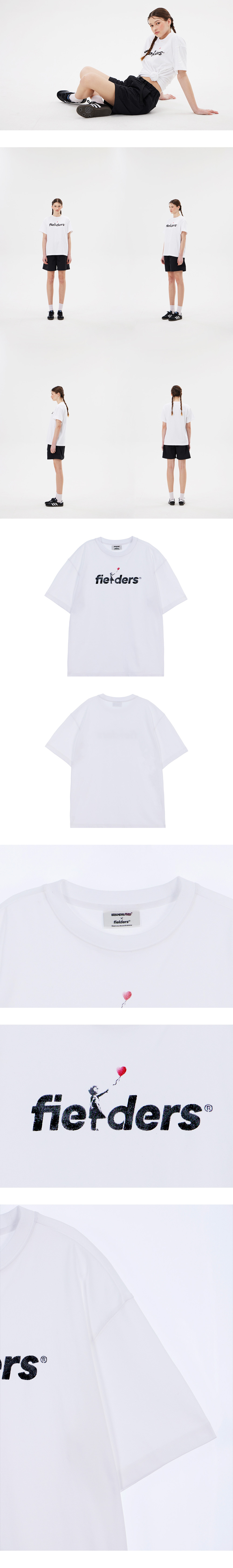 필더스 여성 벌룬 하트 스텐실 티 화이트 | Fielders | KREAM