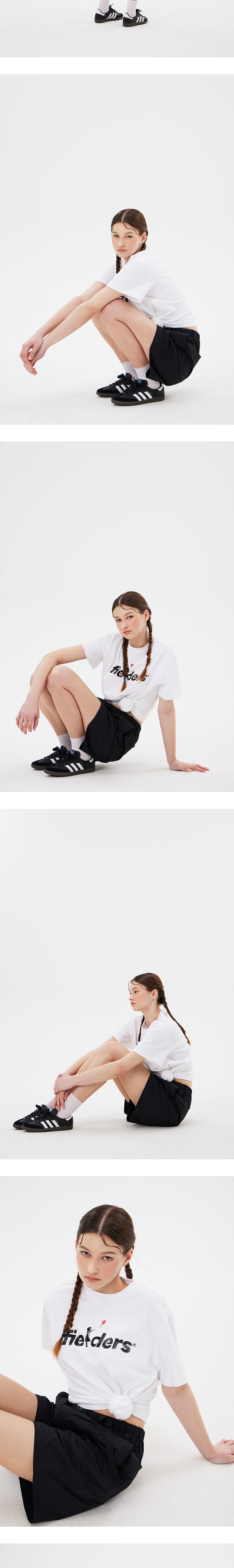 필더스 여성 벌룬 하트 스텐실 티 블랙 | Fielders | KREAM