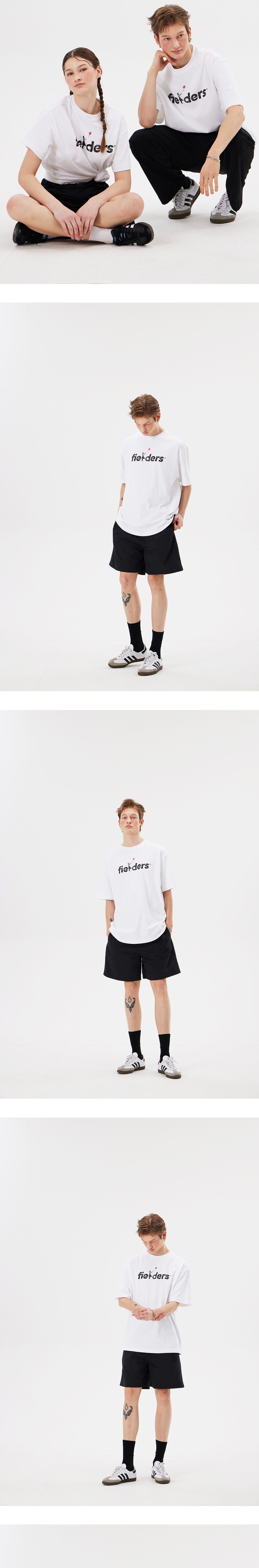 필더스 남성 벌룬 하트 스텐실 티 화이트 | Fielders | KREAM