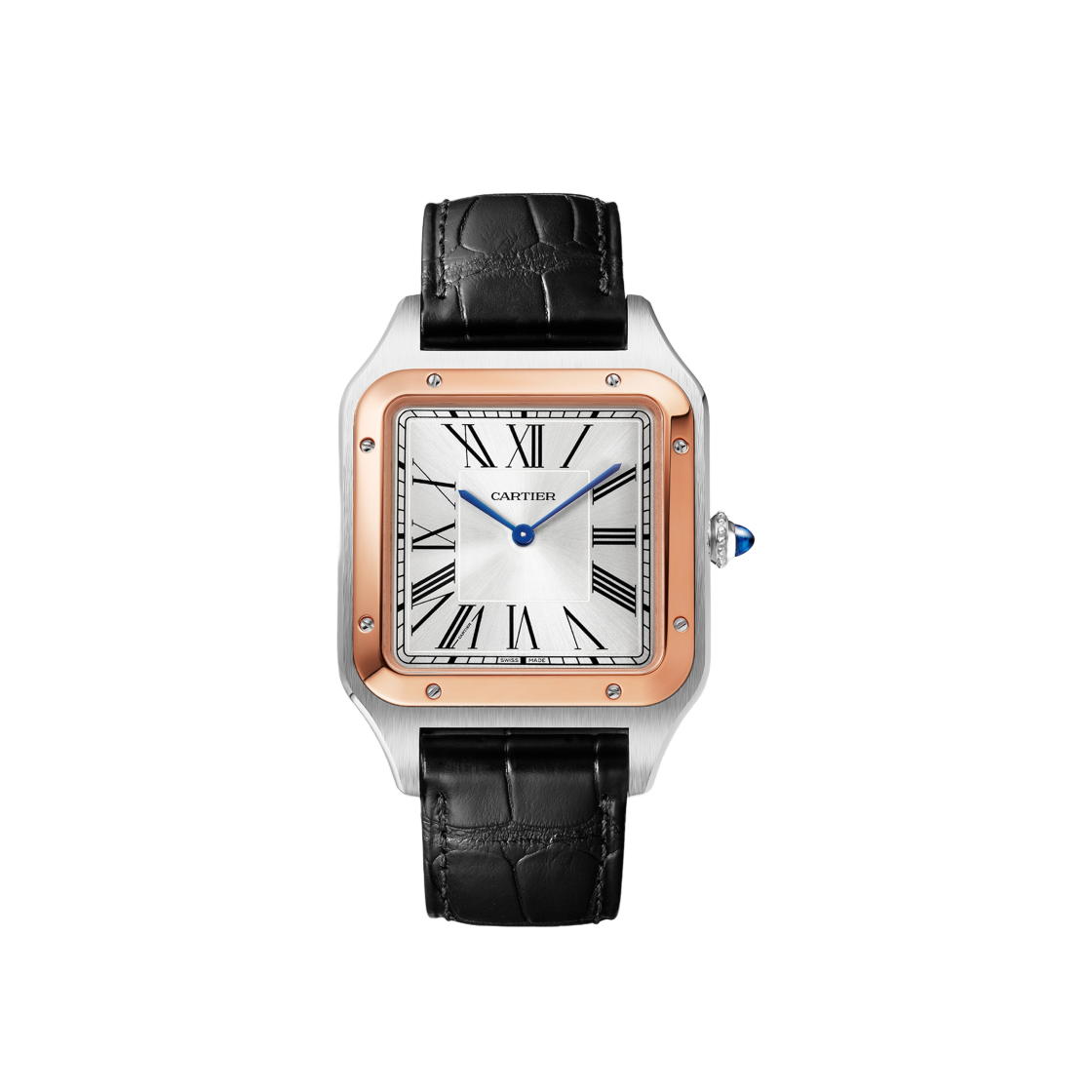 까르띠에 산토스-뒤몽 워치 엑스트라 라지 핑크 골드 스틸 레더 | Cartier | KREAM