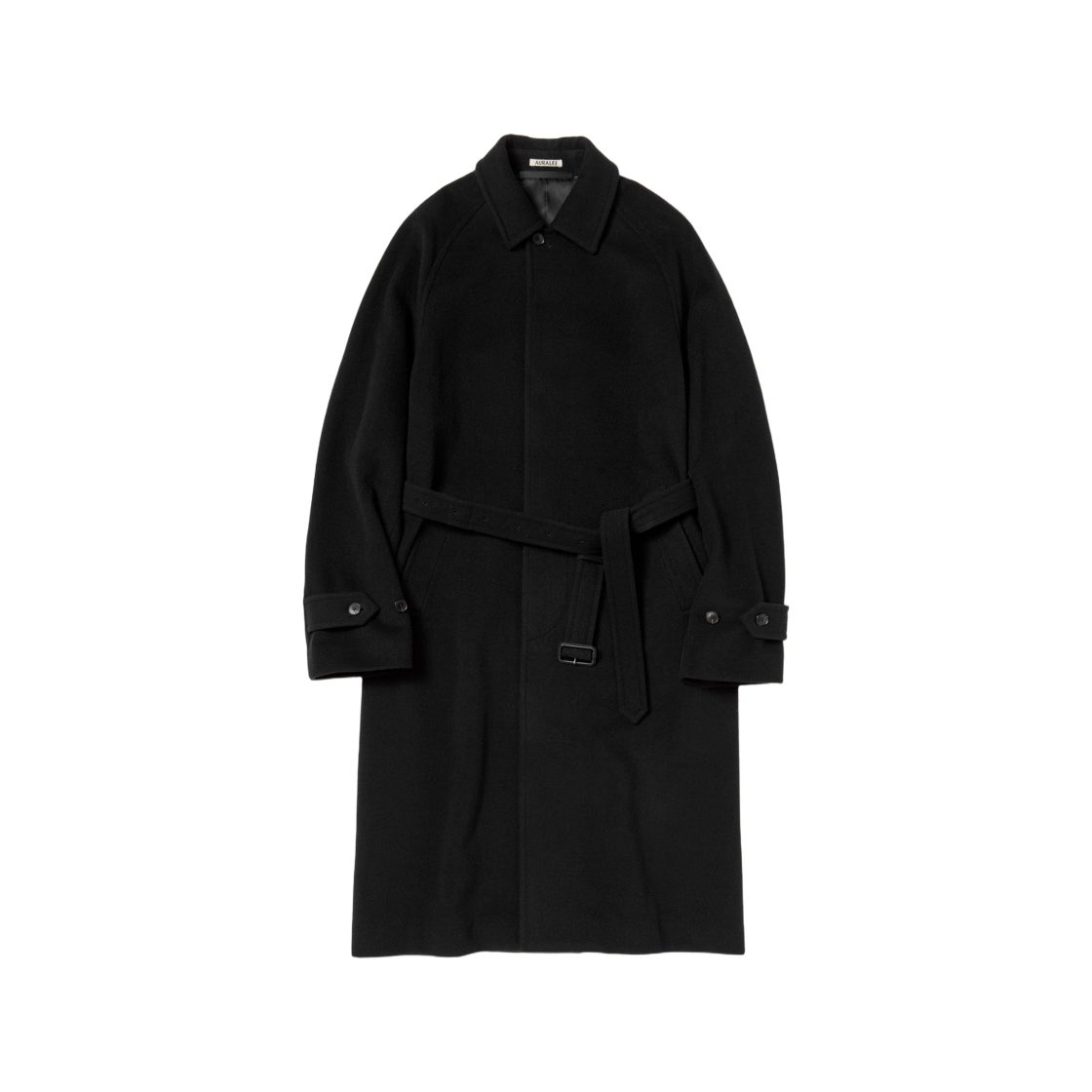 오라리 슈퍼 파인 울 모저 수티엥 칼라 코트 블랙 - 24AW | Auralee | KREAM