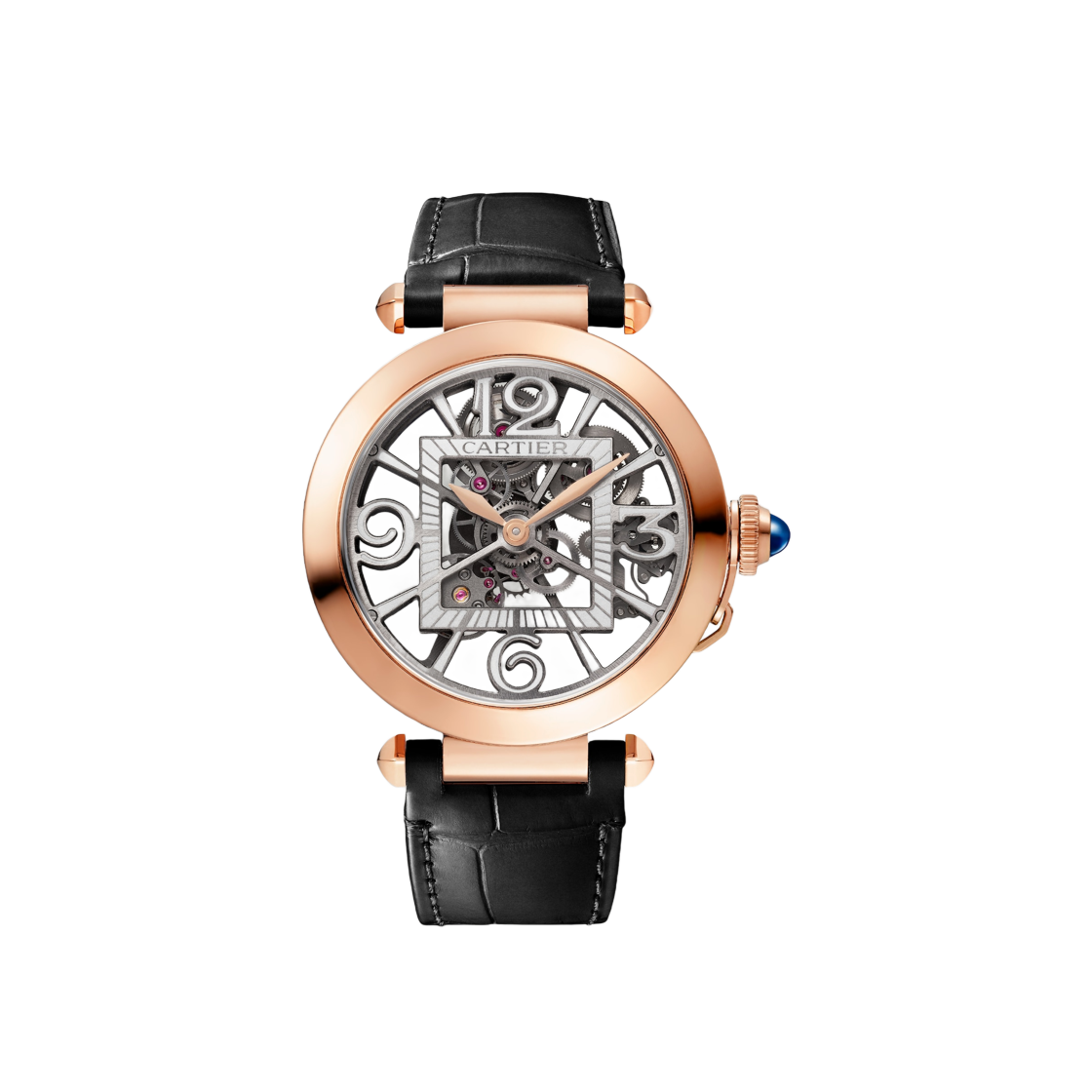 까르띠에 파샤 드 워치 41mm 오토매틱 핑크 골드 레더 | Cartier | KREAM