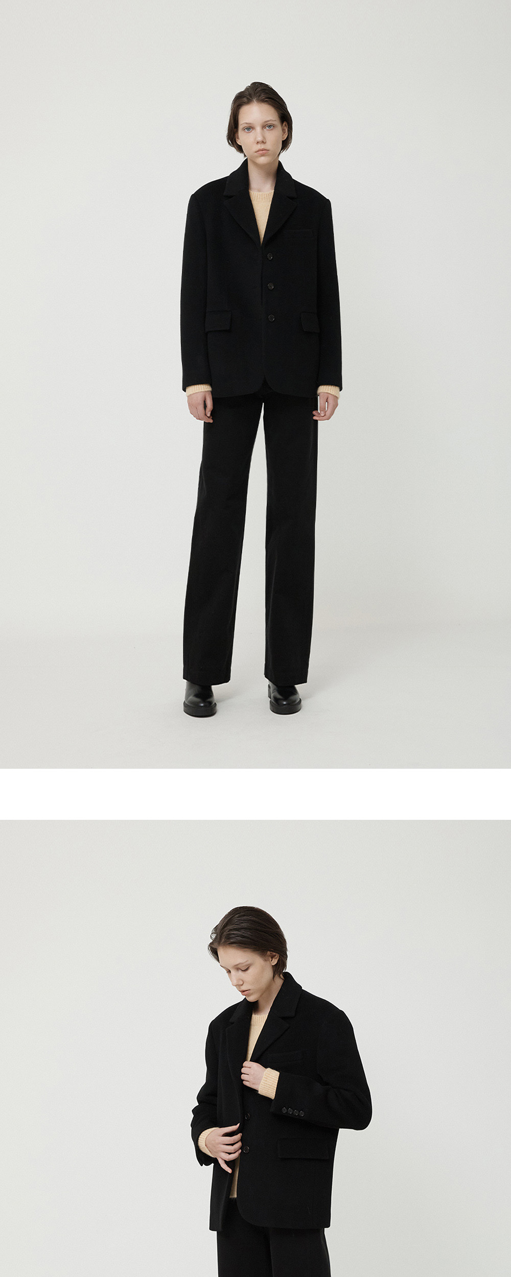 필더스 여성 클래식 브러시드 코튼 팬츠 블랙 | Fielders | KREAM